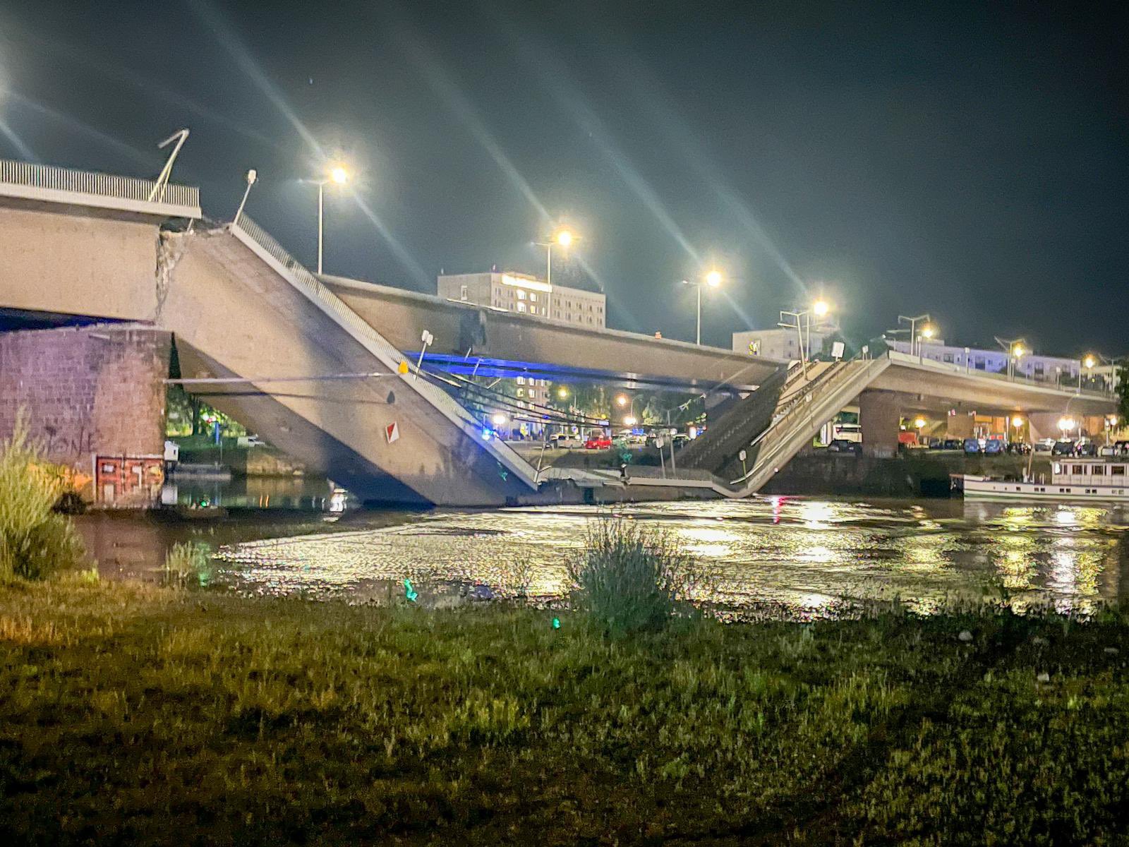 Drezno: zawalił się most na Łabie [ZDJĘCIA] – Raport Kolejowy